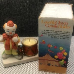Accents | Vintage Porcelain Loveable Clown Candle Holder | Poshmark